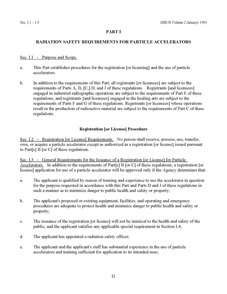Part I Radiation Safety Requirements For Particle Accelerators Crcpd