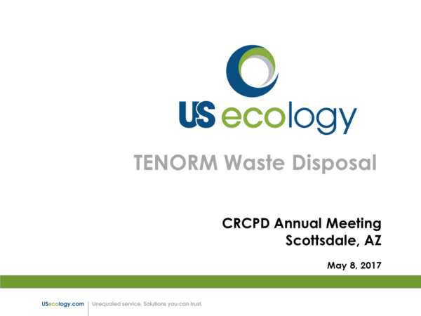 TENORM Waste Disposal - CRCPD